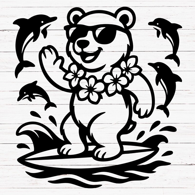 Surfboard bear - Etsy Schweiz