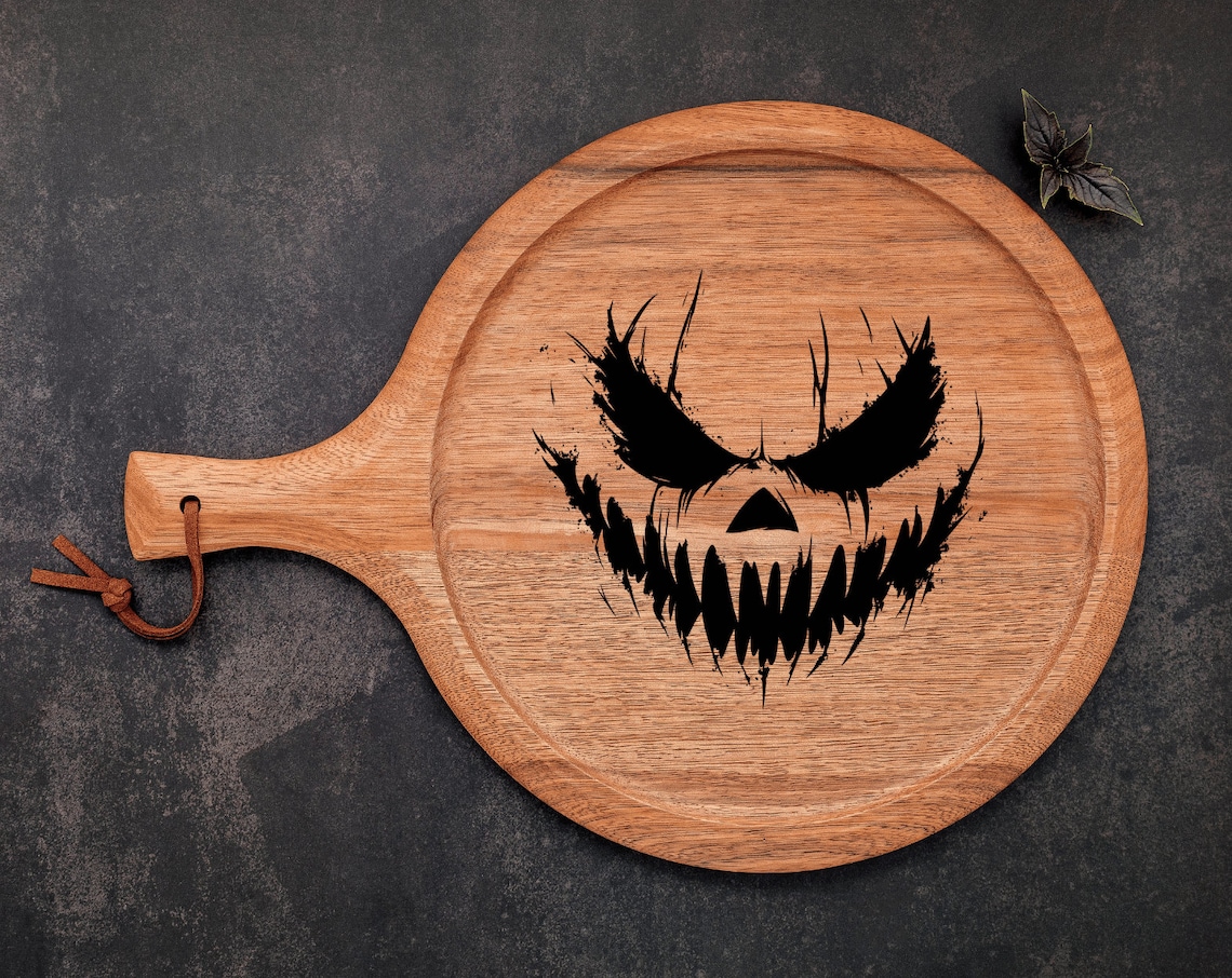 Scary Face Halloween SVG | Spooky Face Cut File | Creepy Pumpkin Face ...