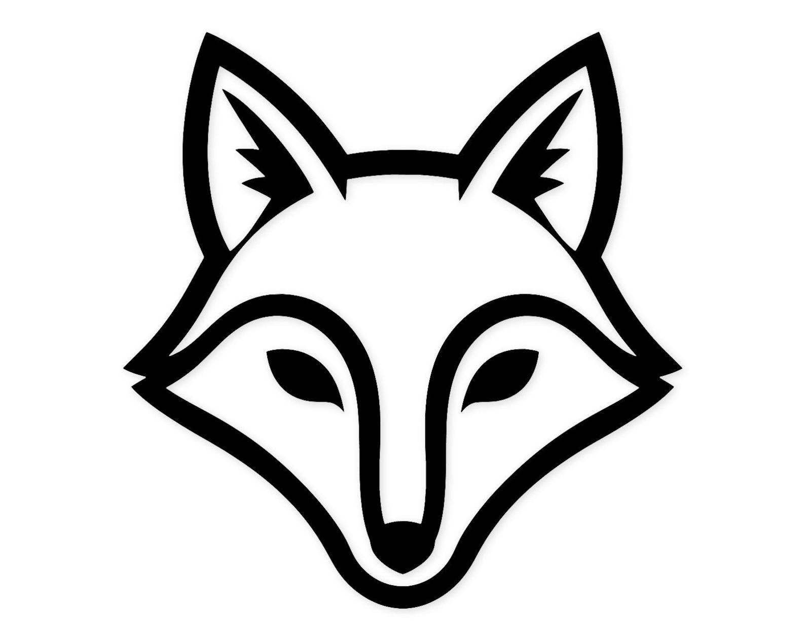 Elegant Fox Head Svg Png: Clean Outline Design for Pendant Use - Etsy