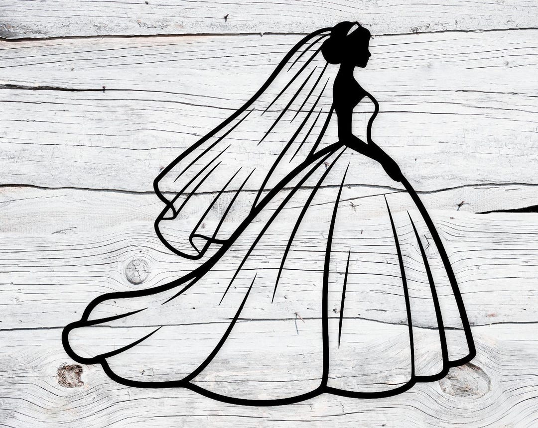 Bride Silhouette Svg: Elegant Design for Wedding Decor - Etsy