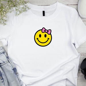 Layered Smiley Face With Bow SVG PNG, Cute Girl Emoji Cricut File ...