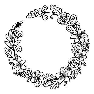 Floral Wreath Svg Png: Elegant Design for Wall Art - Etsy