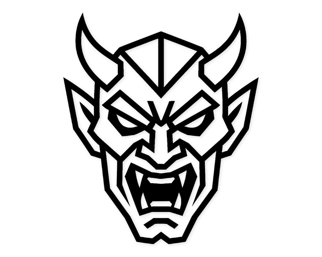 Geometric Demon Outline Svg Png: Cut Ready Digital Design for Cricut ...