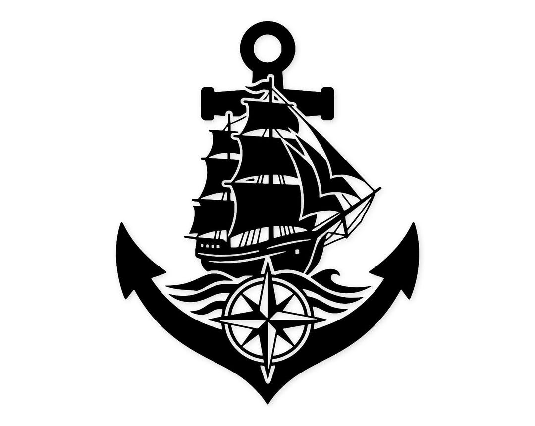 Nautical Ship Digital Artwork: Svg Png Line Art Anchor Design - Etsy UK