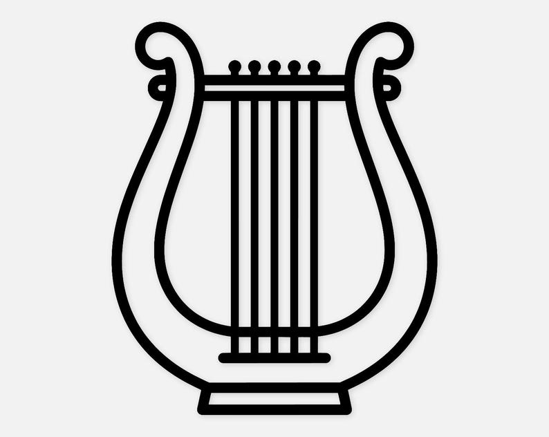 Lyre Symbol Svg Png: Elegant Cut File for Crafts - Etsy