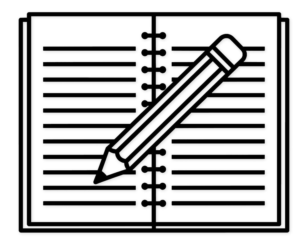 Pencil and Notebook Svg Png: Bold Design for Scrapbooking - Etsy