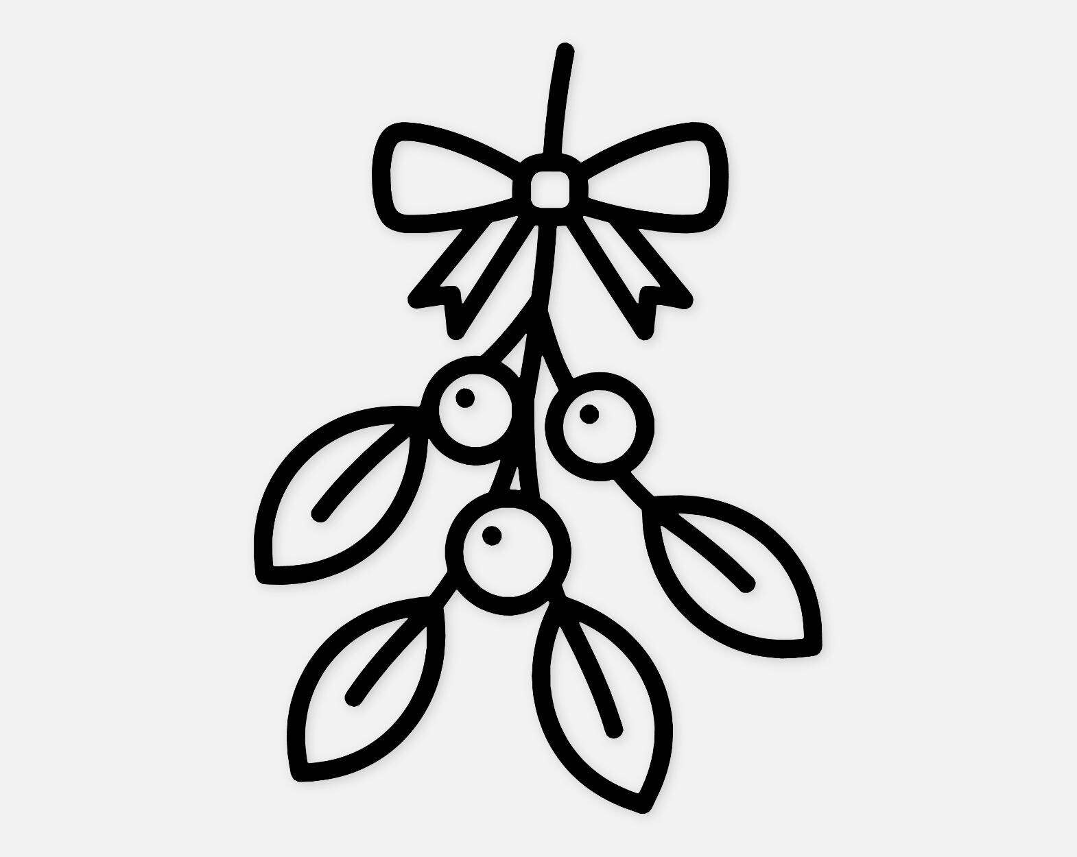 Mistletoe Icon Svg Png: Bold Design for Holiday Decor - Etsy