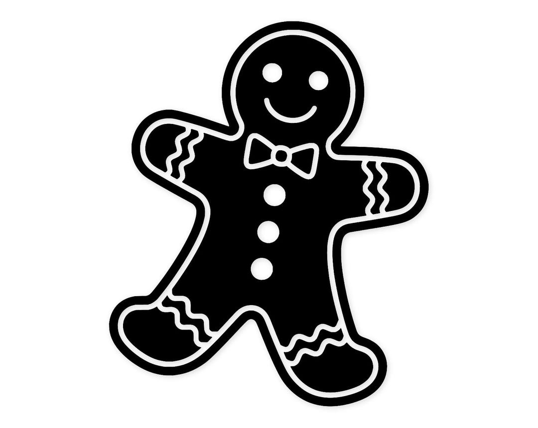 Gingerbread Man Svg Png: Bold Outline for Crafting - Etsy