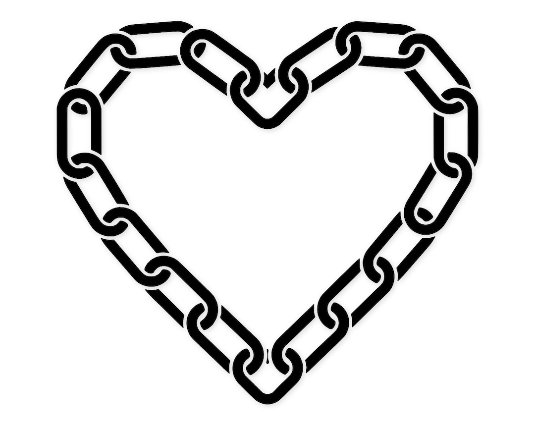 Chain Heart Svg Png: Bold High Contrast Design for Cricut Projects - Etsy