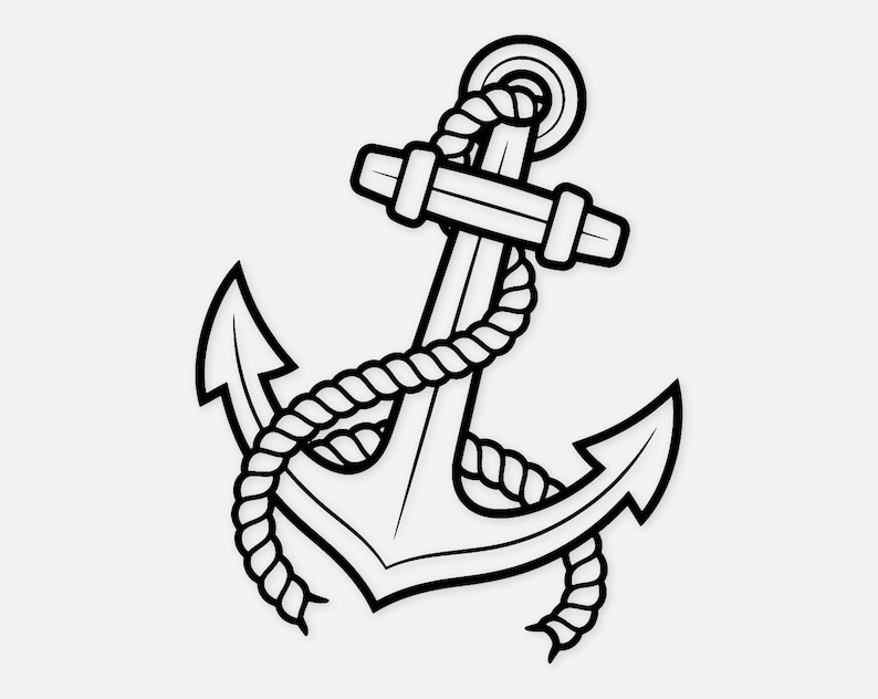 Anchor and Rope Svg Png: Clean Cut File for Cricut Projects - Etsy
