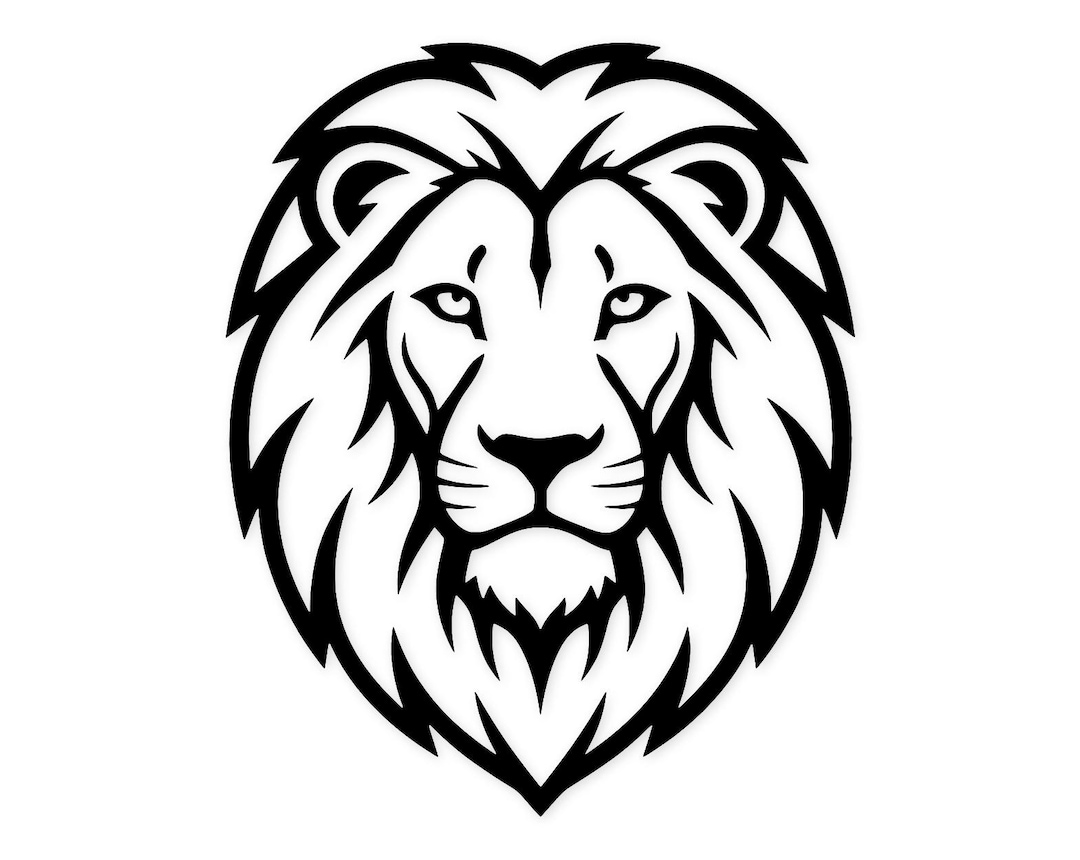 Simple Lion Head Svg Png: Bold Minimalist Design for T-shirts - Etsy ...