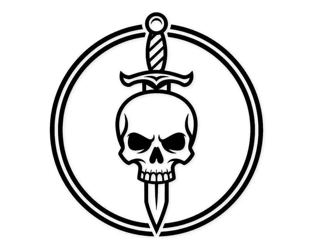 Skull and Dagger in Circle Svg Png: Cut Ready Digital Design for Cricut ...