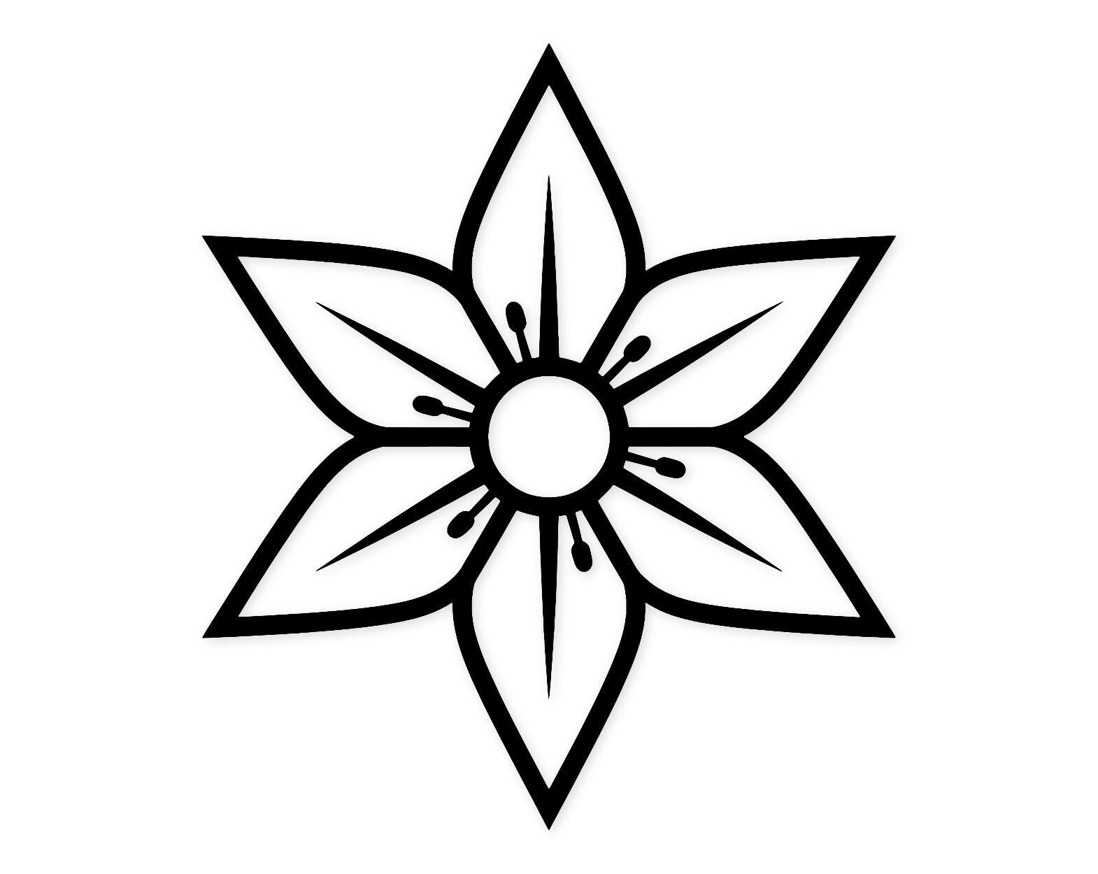 Starflower Svg Png: Clean Line Art Cut File for Cricut & Silhouette - Etsy