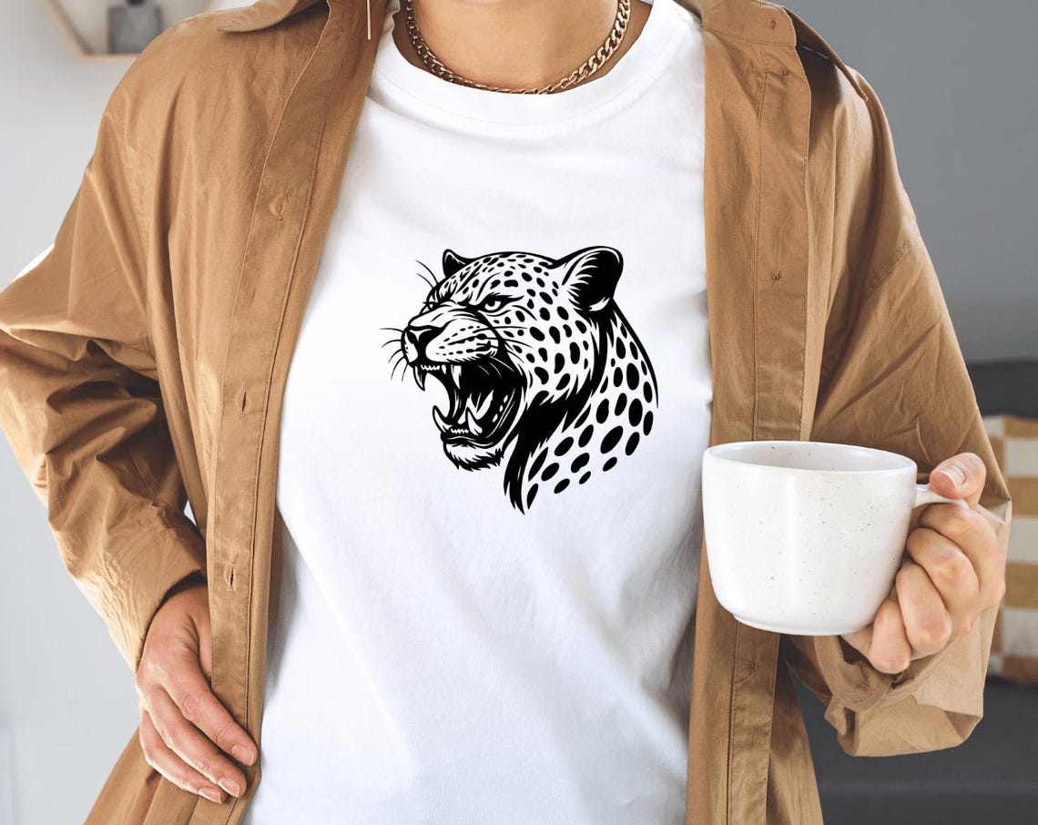 Leopard Svg | Leopard Head SVG PNG | Roaring Wild Cat Silhouette Cut ...