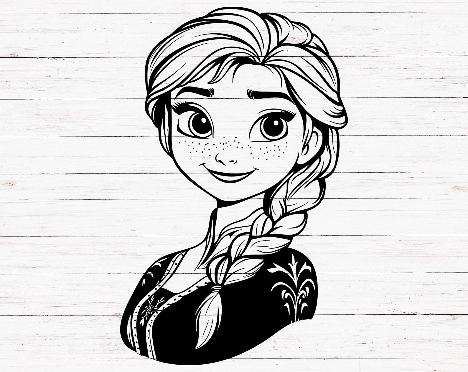 Anna Svg | Frozen Anna Svg | Princess Anna Outline Clipart for Cricut ...