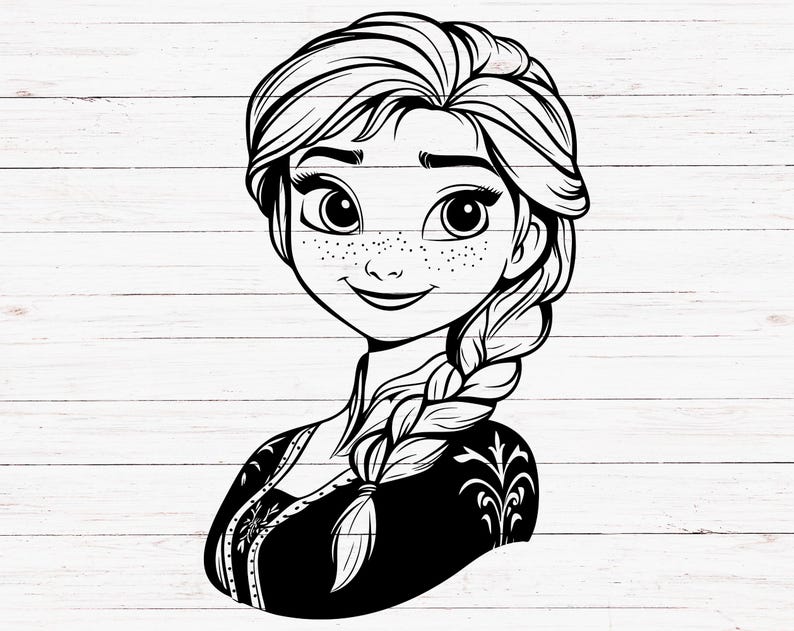 Anna Svg | Frozen Anna Svg | Princess Anna Outline Clipart for Cricut ...