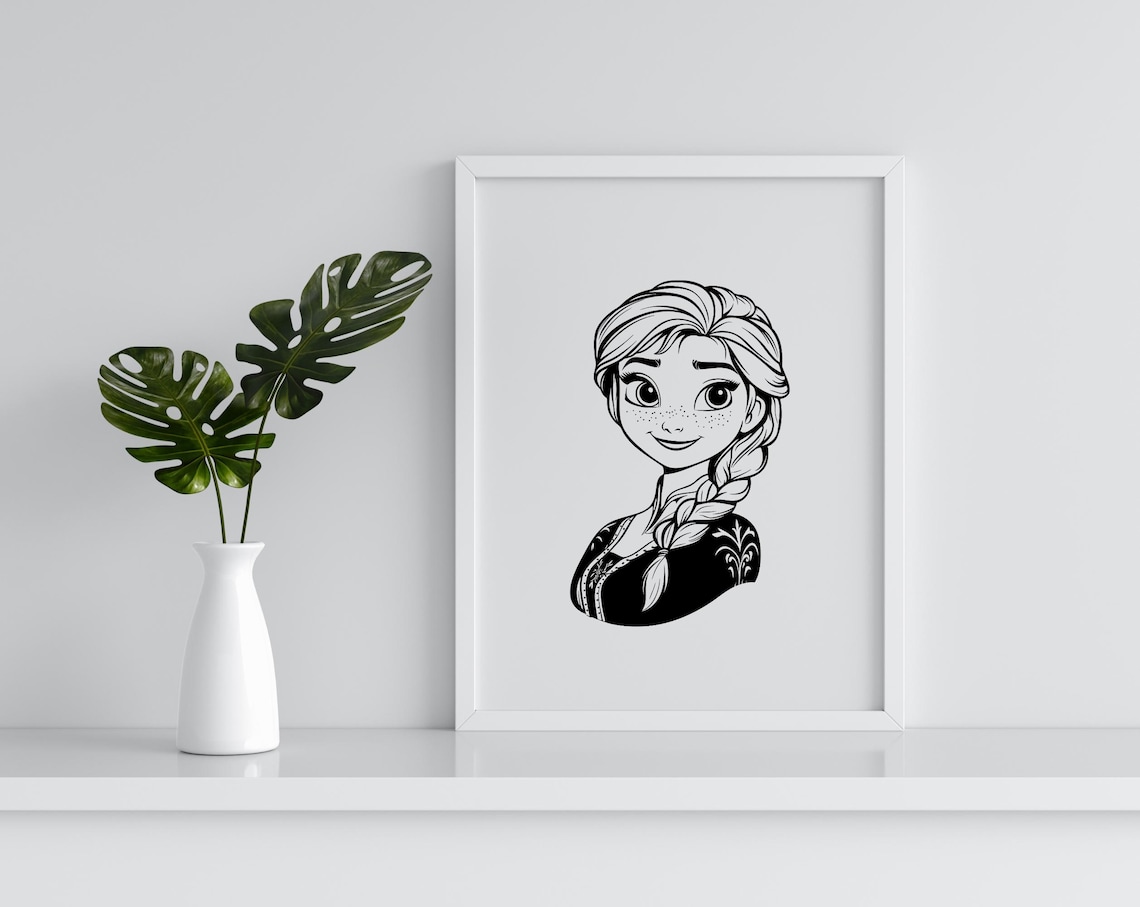 Anna Svg | Frozen Anna Svg | Princess Anna Outline Clipart for Cricut ...