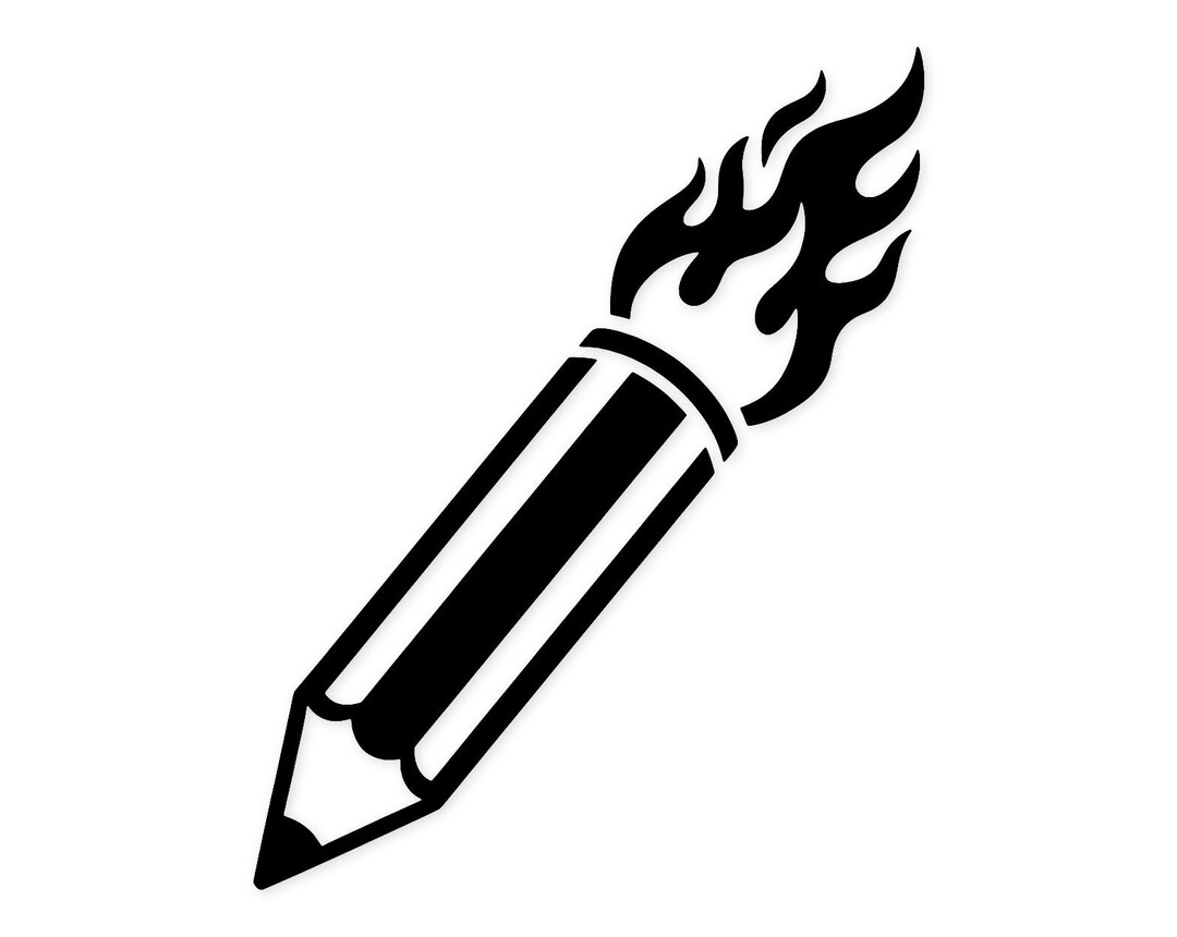 Pencil Flame Svg Png: Cut Ready Digital Design for Cricut Silhouette - Etsy
