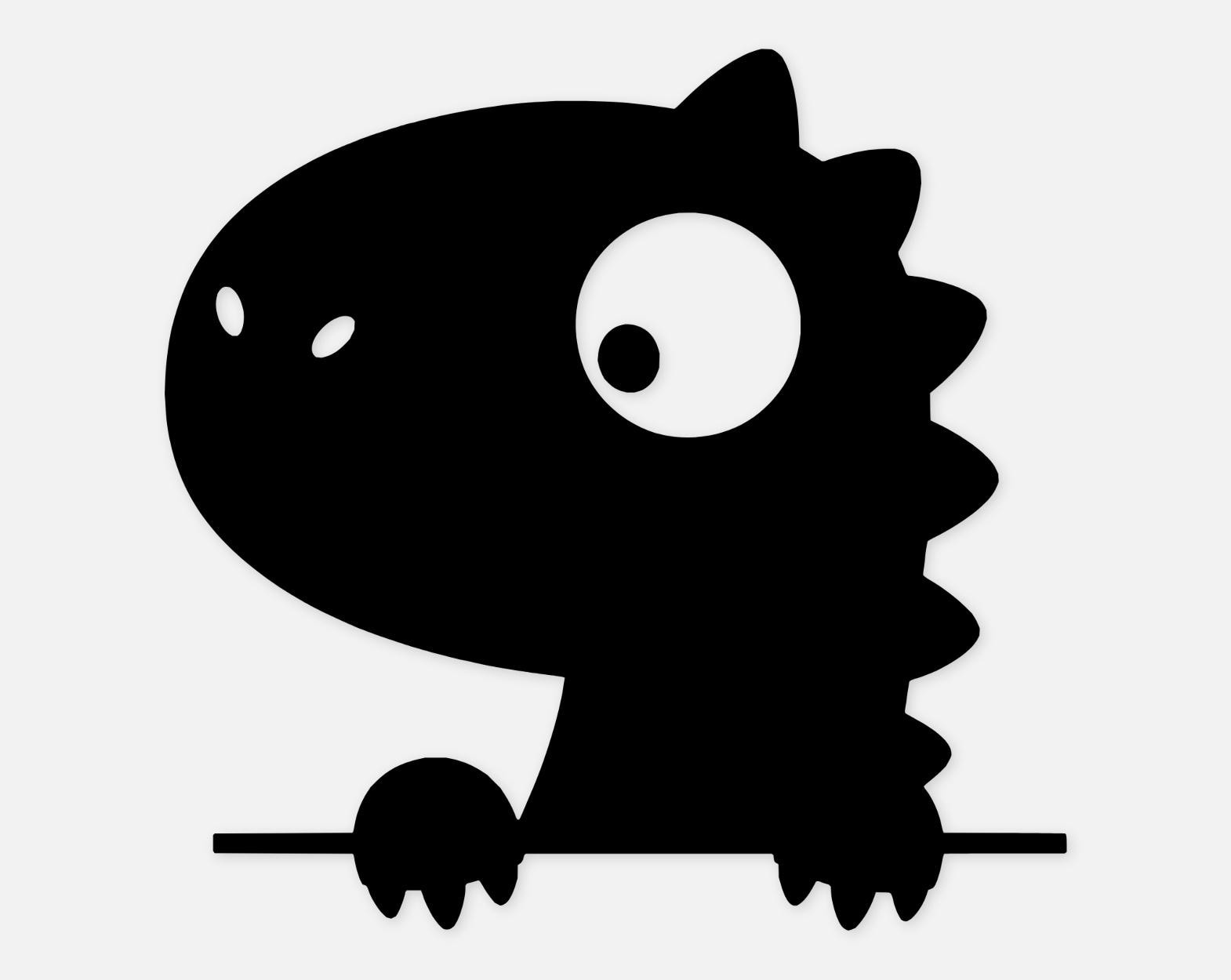 Peeking Dinosaur Digital Art: Svg Png Silhouette Artwork - Etsy