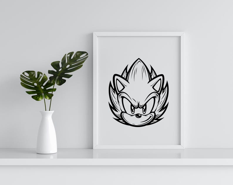 Sonic Face Svg, Sonic Svg, Sonic Head Svg, Sonic Outline Svg, Sonic the ...