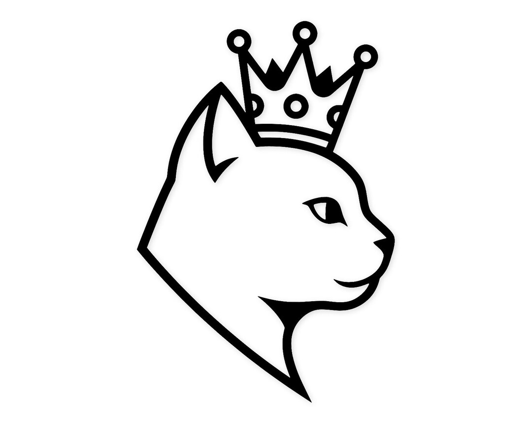 Cat With Crown Svg Png: Cut Ready Digital Design for Cricut Silhouette ...
