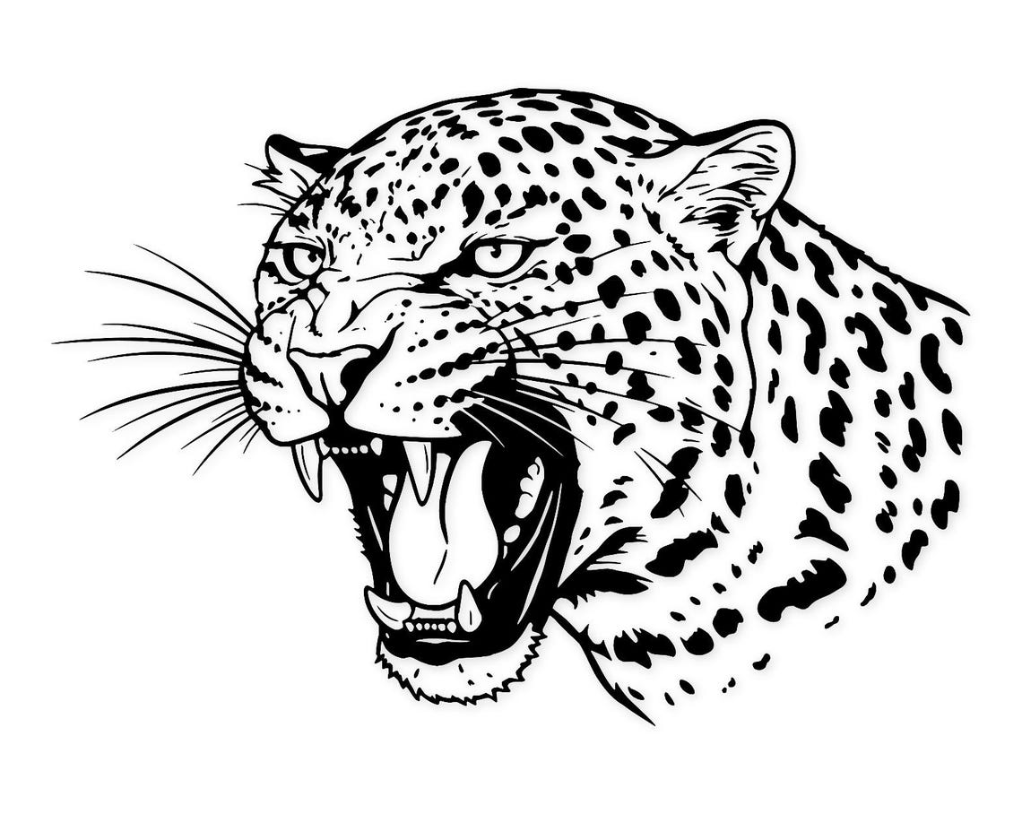 Leopard Roaring Svg Png: Cut Ready Digital Design for Cricut Silhouette ...