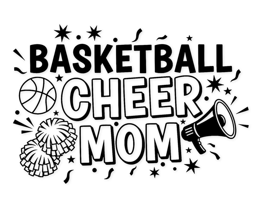 Basketball Cheer Mom Svg Png: Bold Hand-lettered Design for T-shirts - Etsy