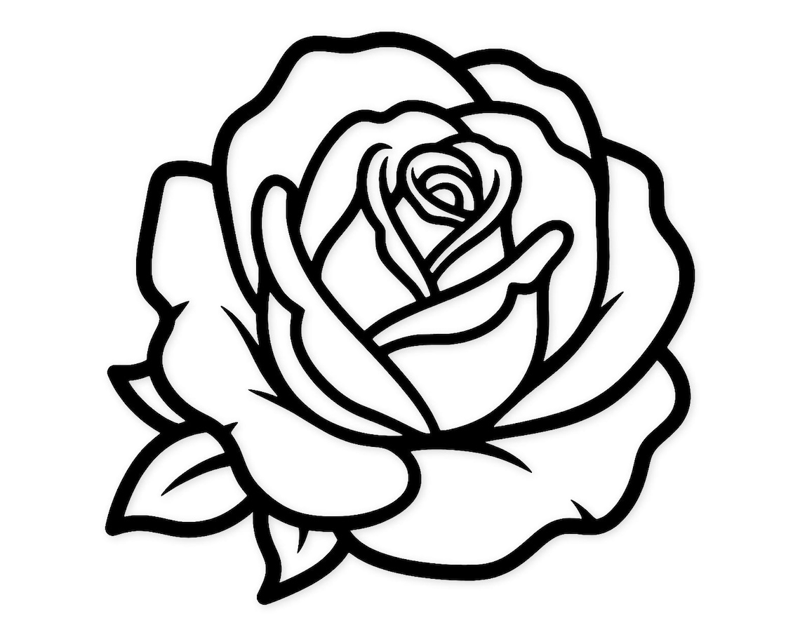 Rose Bud Icon Svg Png: Bold Outline Design for Cricut - Etsy