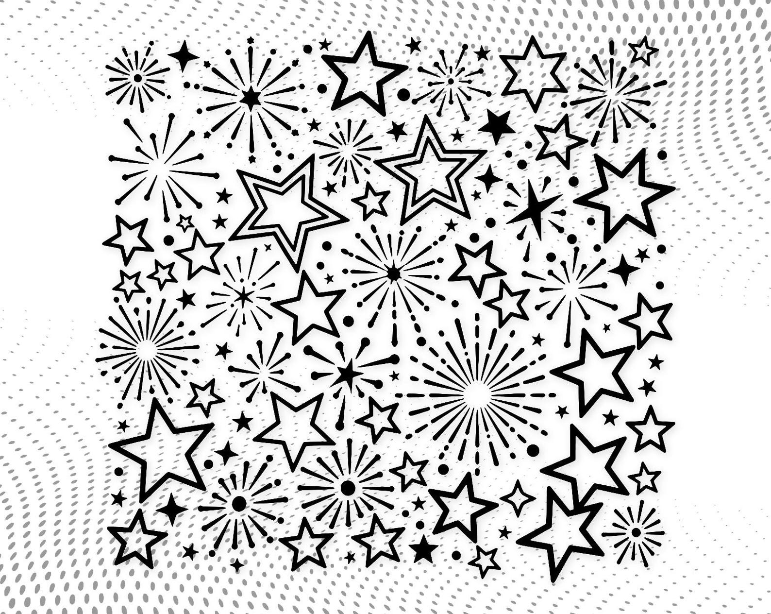 Dreamy Star Pattern Svg Bold Cut File For Stickers Etsy