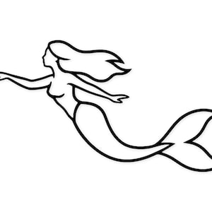 Mermaid Profile Svg Png: Clean Line Art for Cricut Silhouette - Etsy