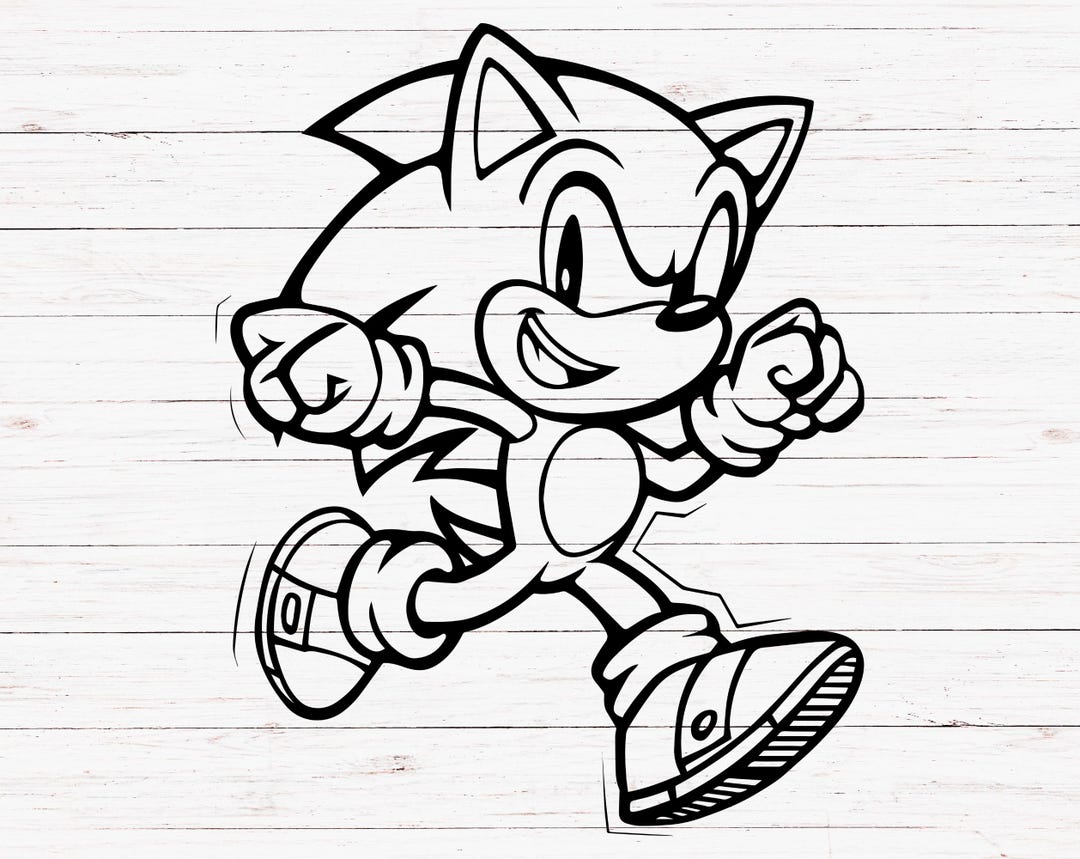Sonic Svg, Sonic Outline SVG, Sonic Hedgehog Outline SVG, Sonic ...