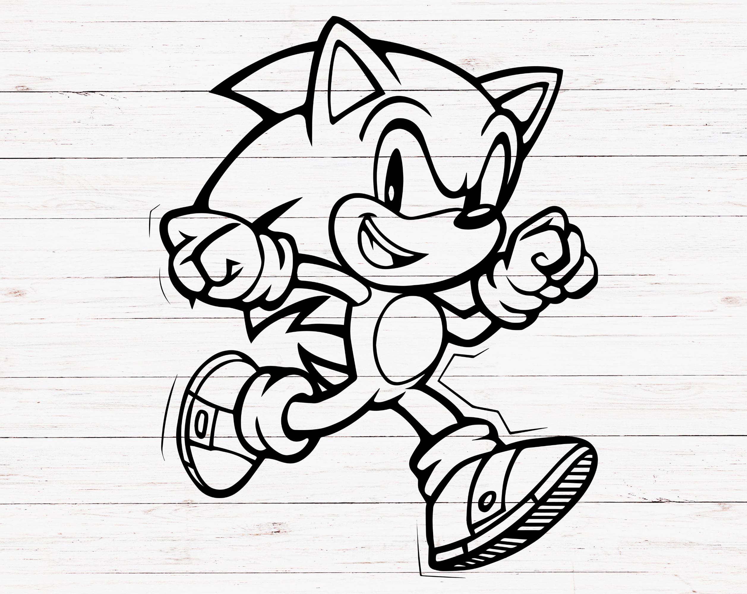 Sonic Svg, Sonic Outline SVG, Sonic Hedgehog Outline SVG, Sonic ...