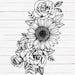 Sunflower Svg, Sunflower and Roses Svg, Floral Bouquet Clipart ...