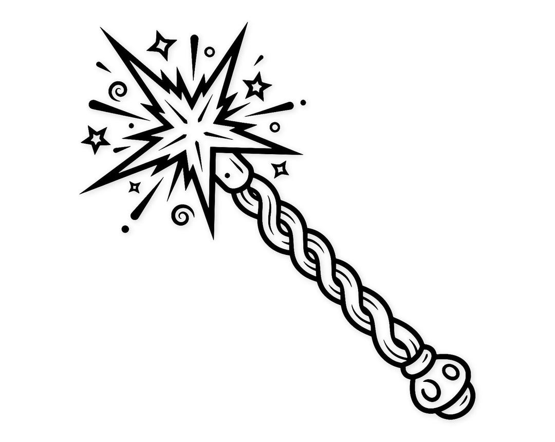 Magic Wand Svg Png: Clean Cut File for Cricut Projects - Etsy