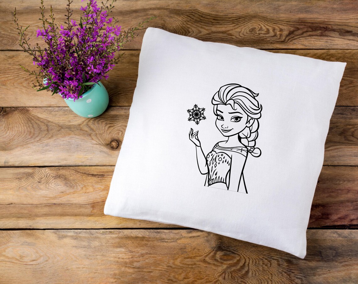 Elsa Outline Svg, Layered Elsa Outline Svg, Princess Svg, Elsa Svg ...