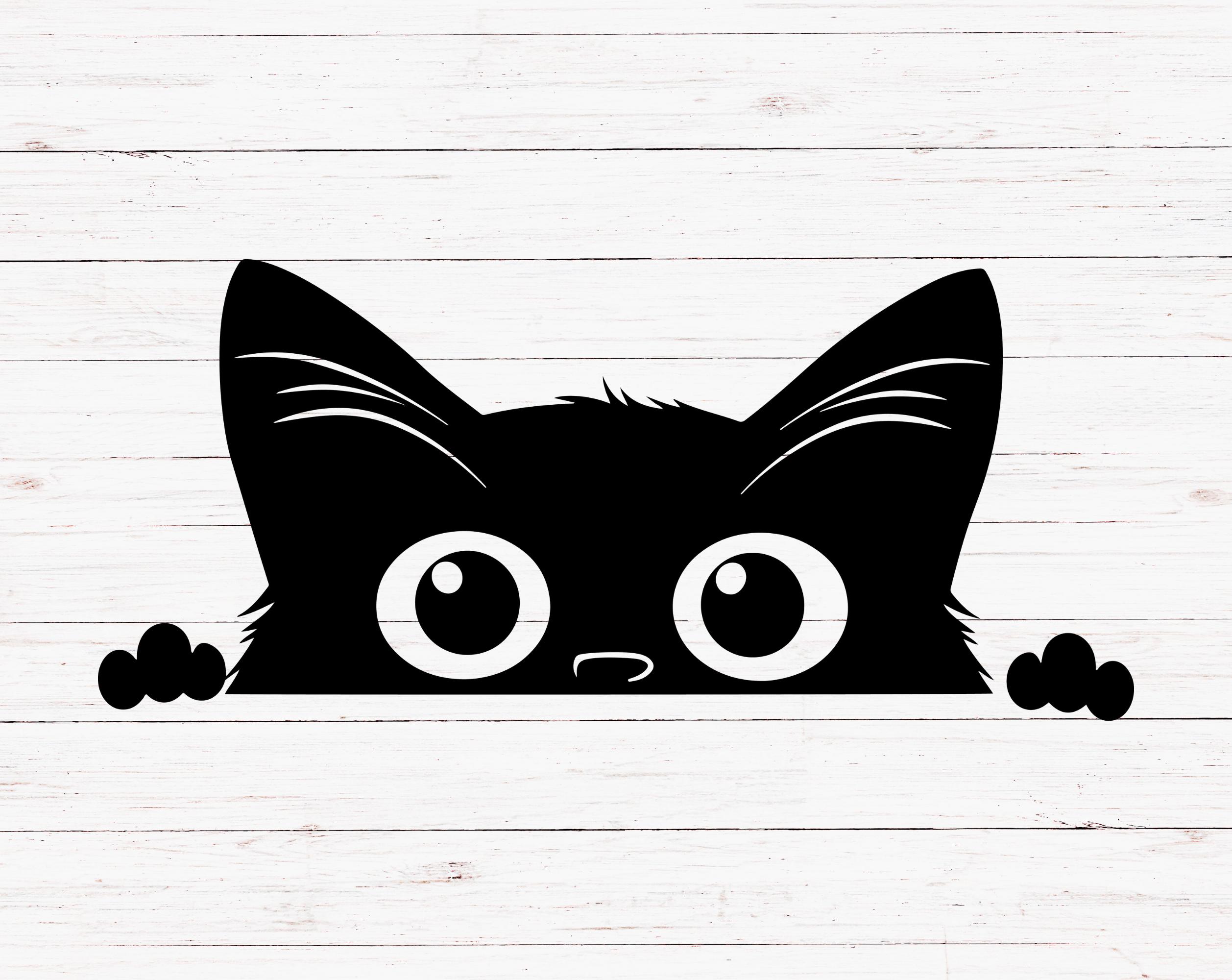 Peeking Cat Svg, Cat Svg, Cute Cat Svg - Cute Cat Digital Cut - Print ...