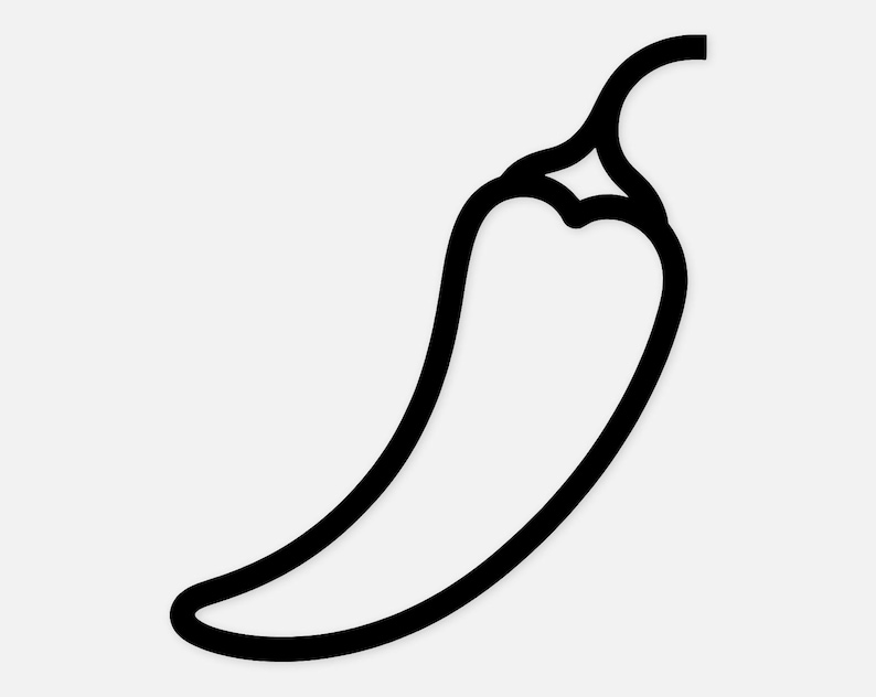 Chili Pepper Svg Png: Clean Line Art Cut File for Crafts - Etsy