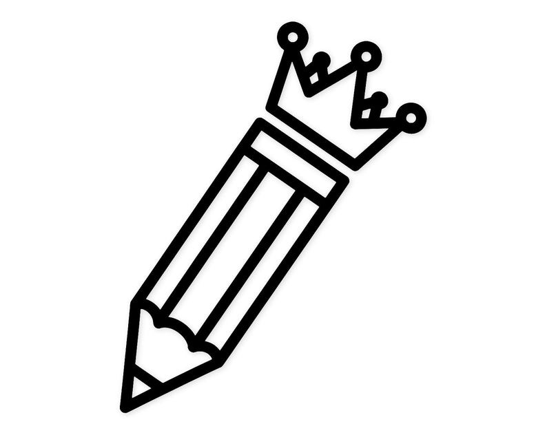 Pencil Crown Svg Png: Cut Ready Digital Design for Cricut Silhouette - Etsy