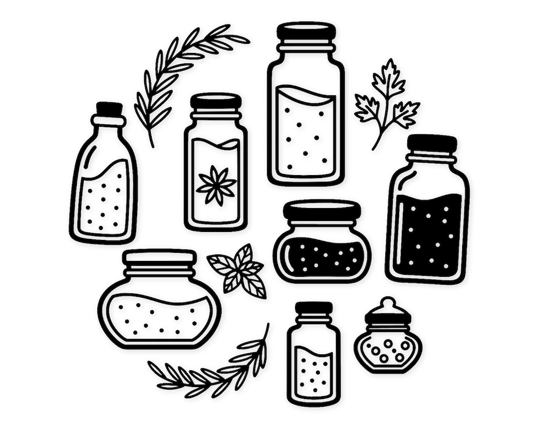 Spices and Herbs Svg Png: Minimalist Design for Stickers and Decals - Etsy