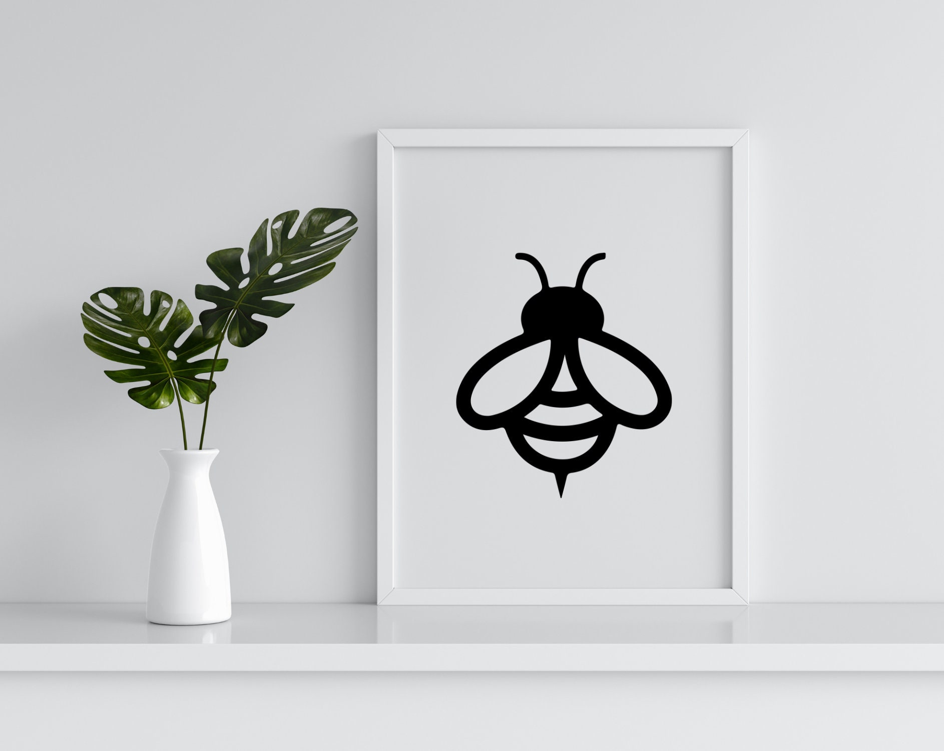 Bee SVG & PNG - Simple Line Art for Crafting, T-shirts, and Home Decor ...