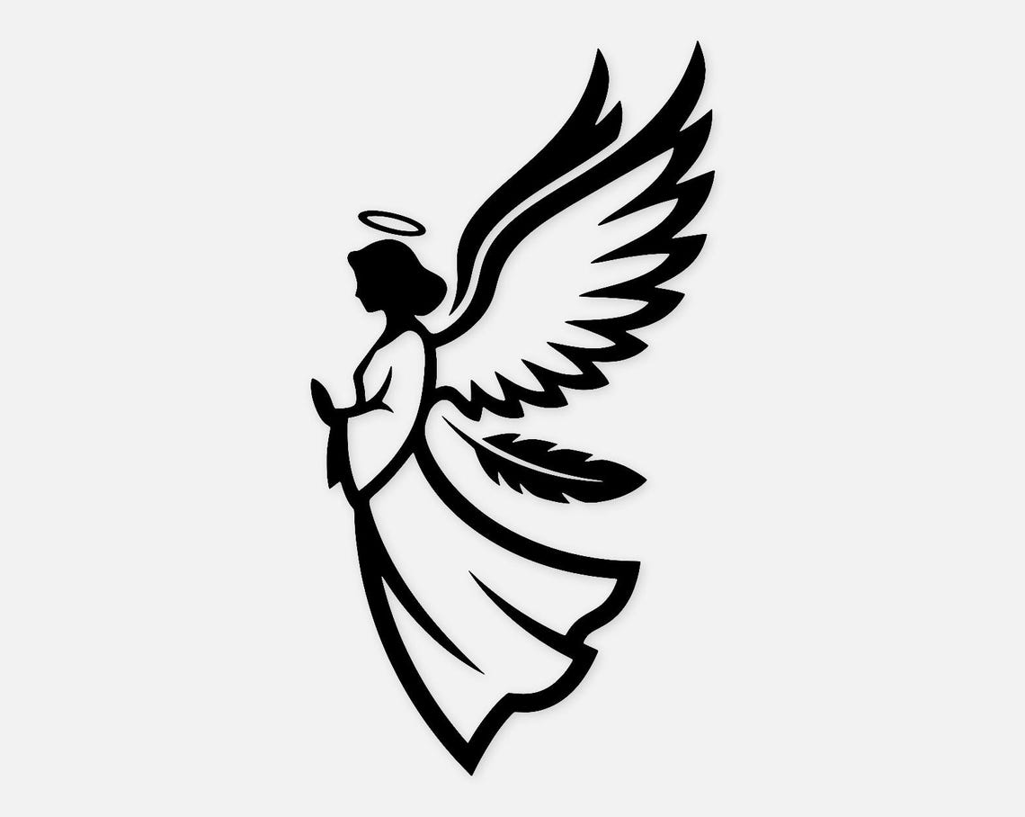 Angel Silhouette Svg Png: Clean Outline Cut File for Cricut - Etsy