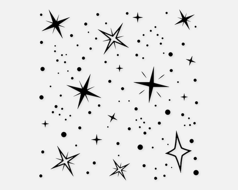 Star Pattern Digital Artwork: Svg Png Line Art Design - Etsy