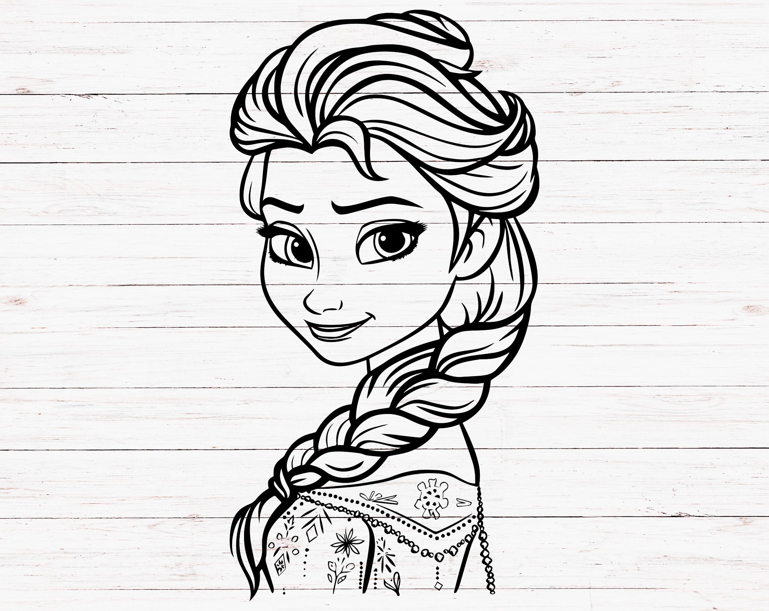 Elsa Frozen Svg, Princess Svg, Frozen Sisters Elsa Svg, Cute Elsa ...
