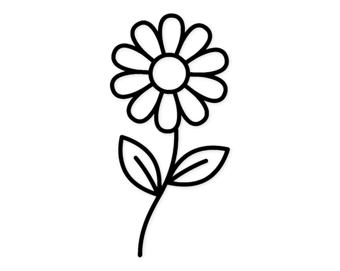 Daisy Outline Svg Png: Clean Bold Cut File for Crafts - Etsy