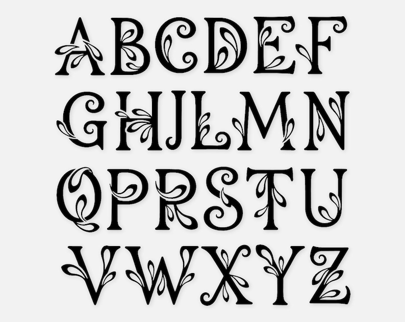 Petal Font Svg Png: Cut Ready Digital Design for Cricut Silhouette - Etsy