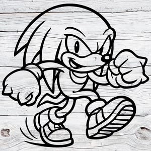 Knuckles SVG PNG | Sonic Character Line Art | Knuckles the Echidna ...
