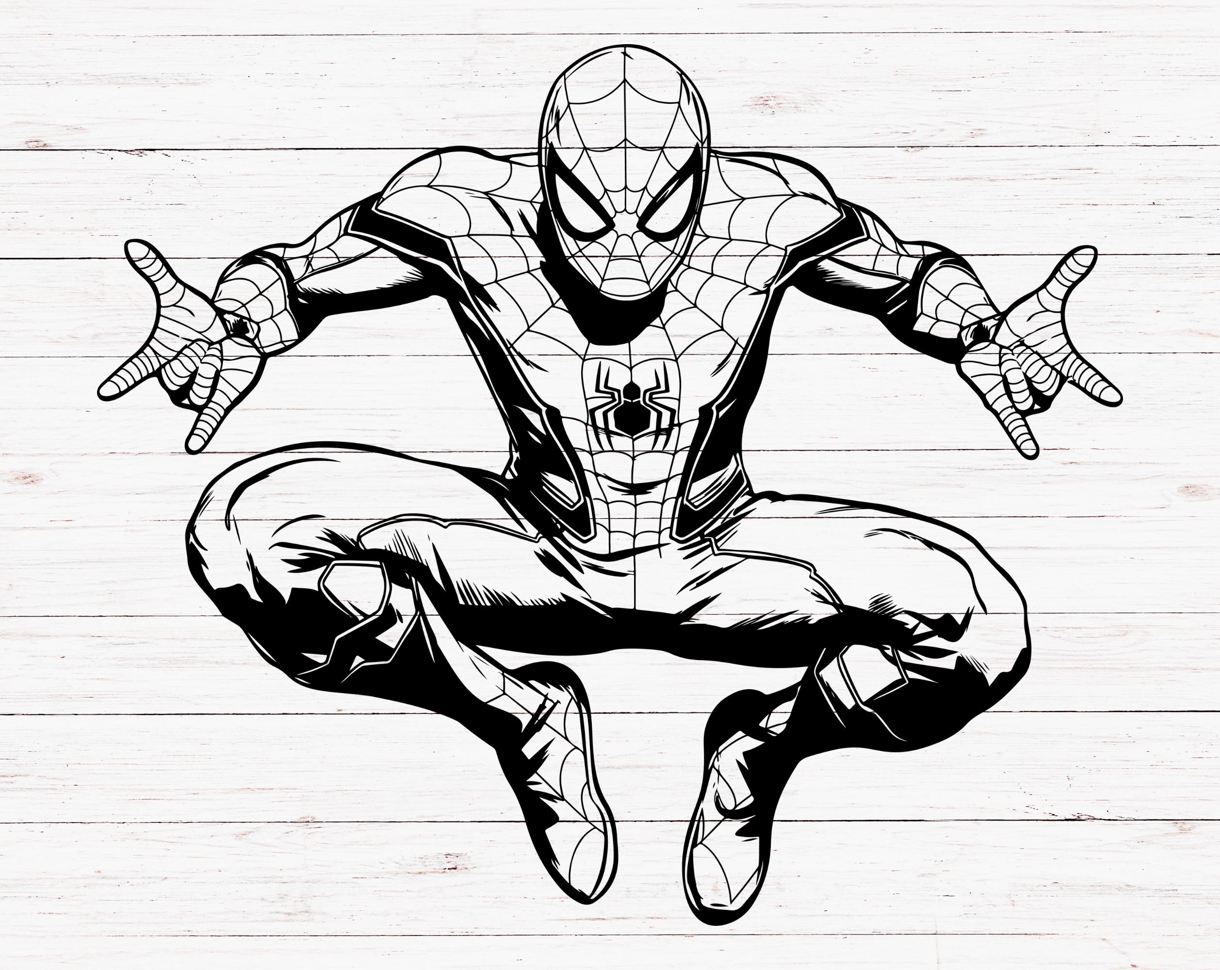 Spiderman Svg, Spiderman Fly Svg, Spiderman Outline Svg, Spiderman ...