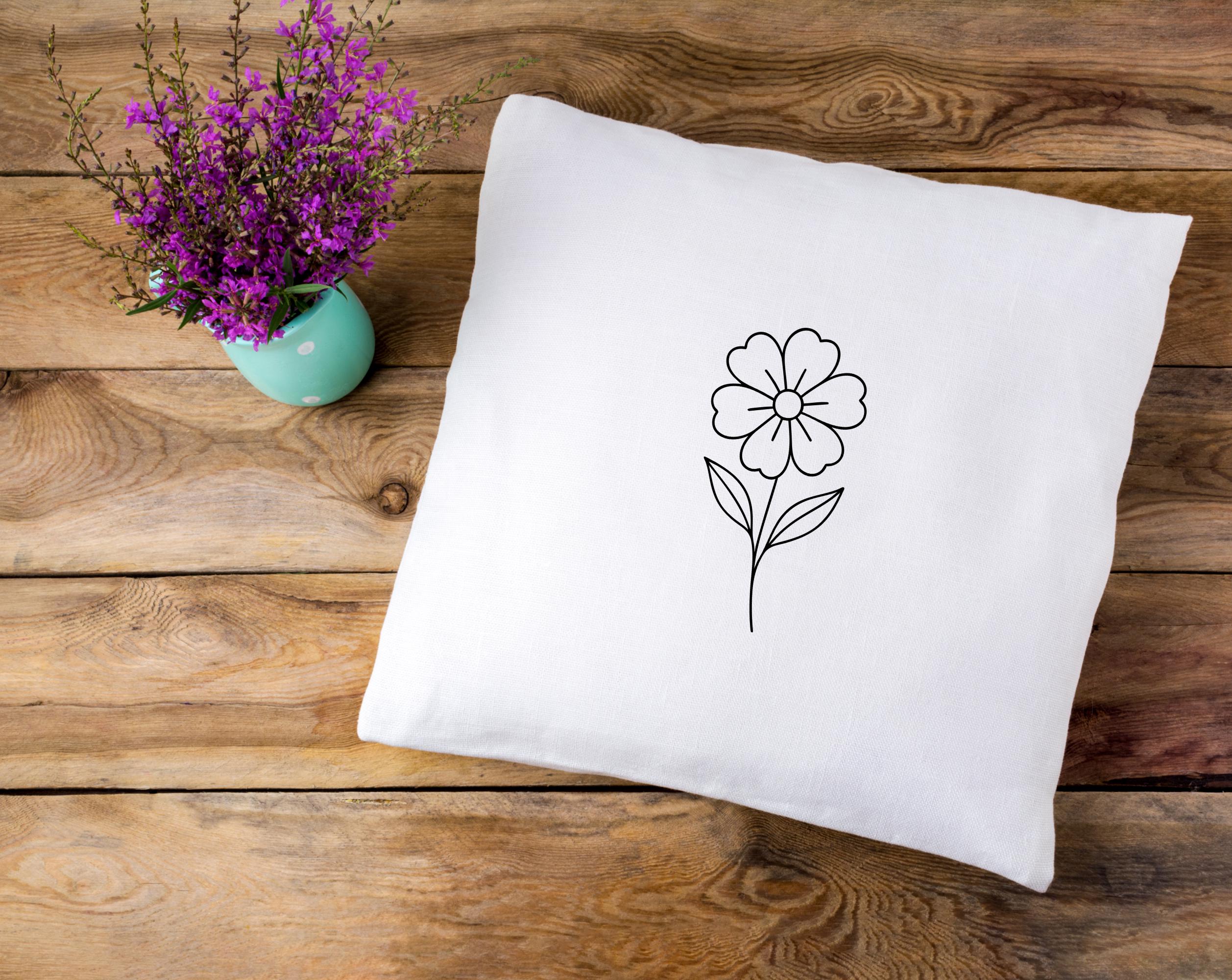 Simple Flower Svg Png, Minimalist Floral Line Art, Outline Flower Cut ...