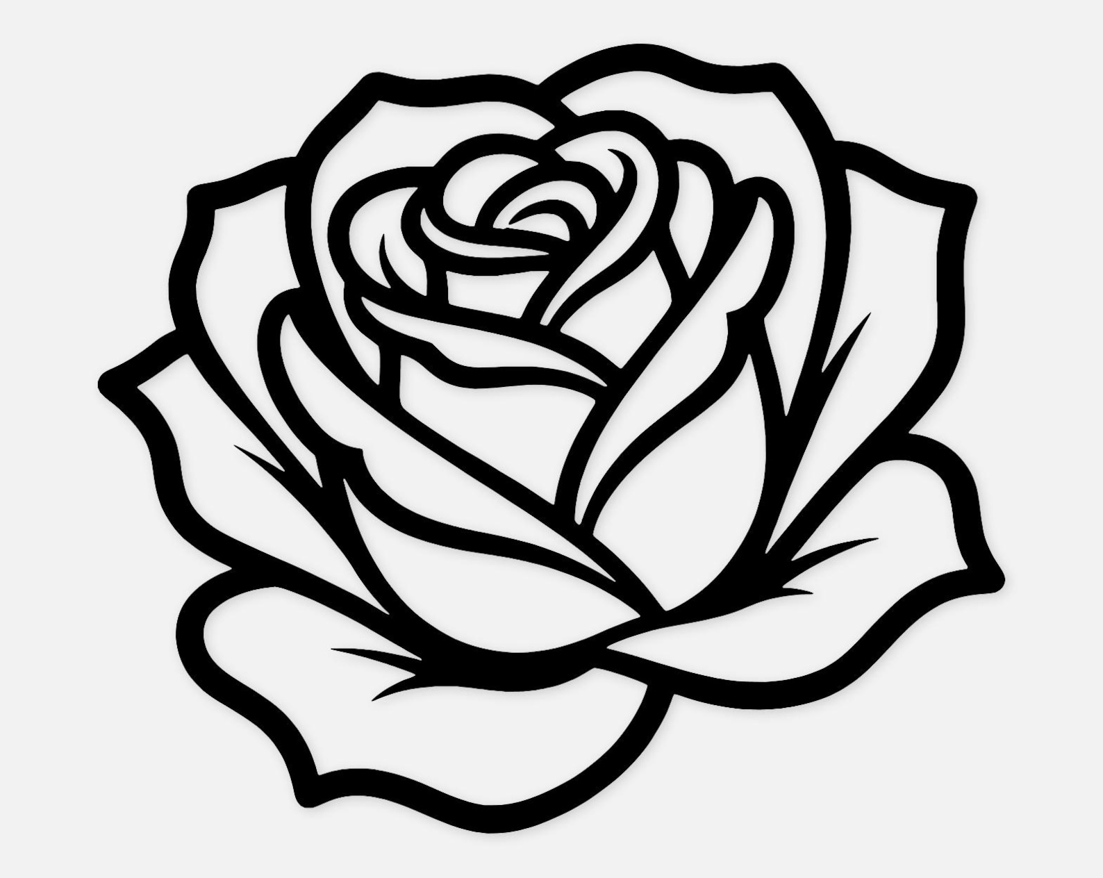 Simple Bloom Svg Png: Bold Rose Outline for Wall Art - Etsy