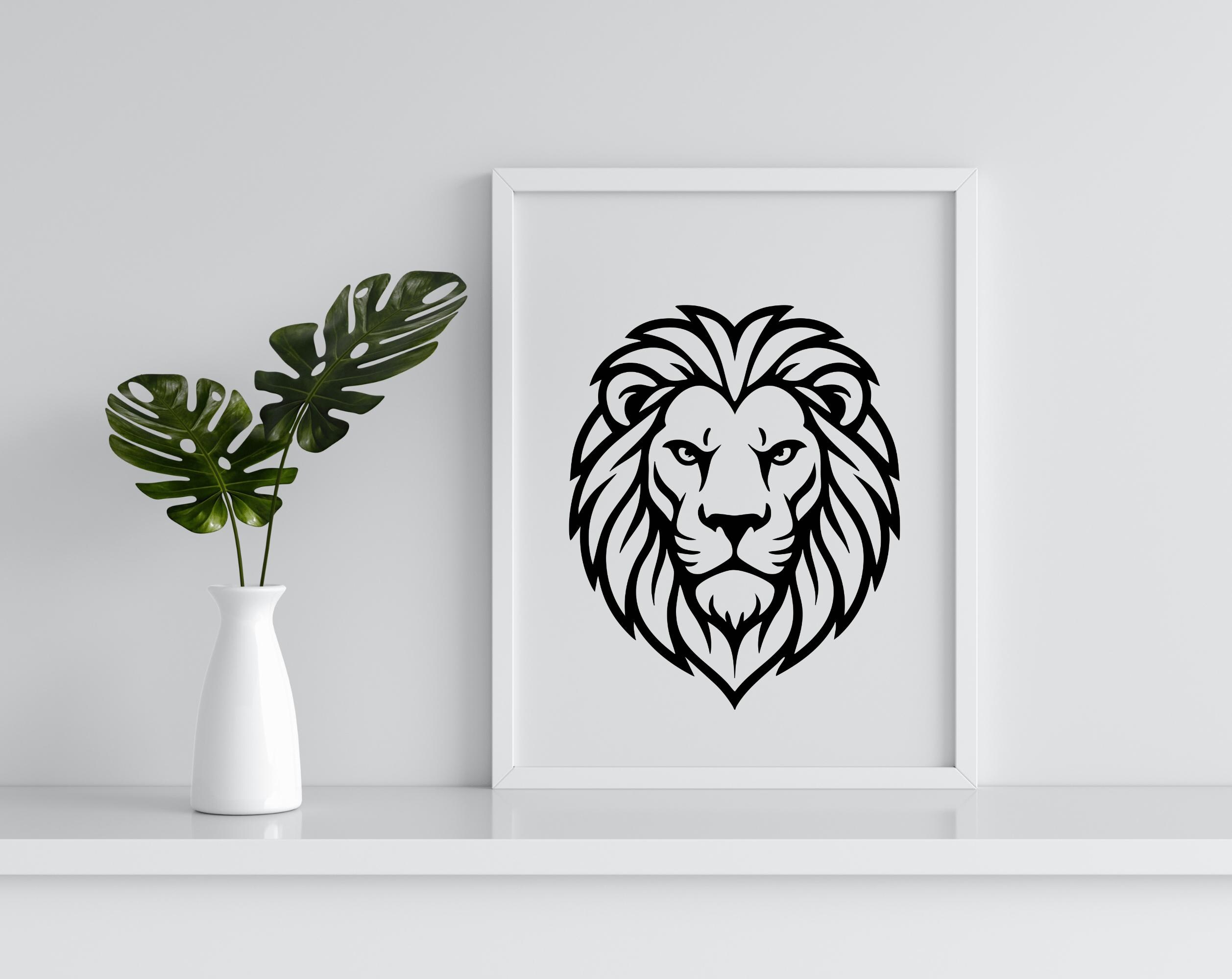 Lion Svg | Lion Head Svg Png | Tribal Lion Face Line Art | Wild Animal ...